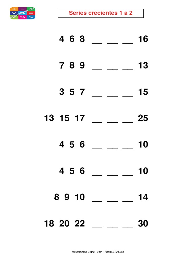 Series Crecientes 1 A 2 | PDF