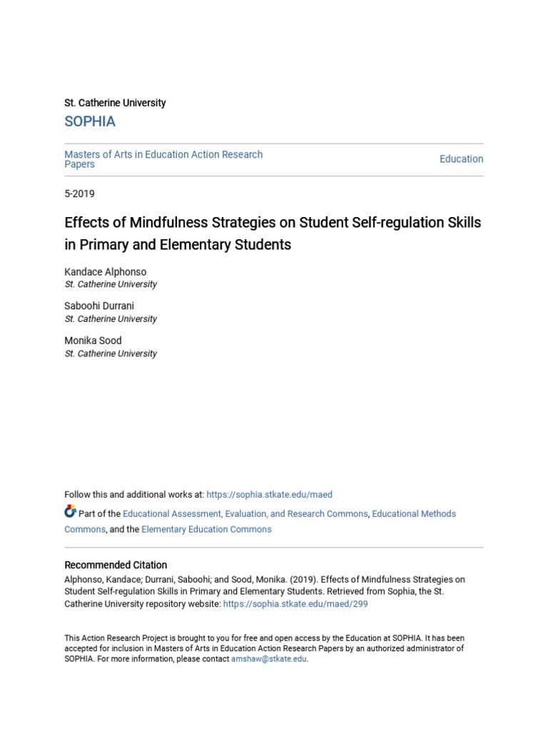 Effects of Mindfulness Strategies On Student Self-Regulation Skil | PDF ...