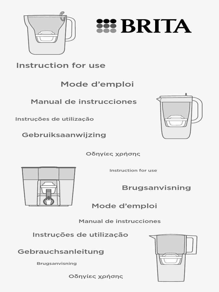 Brita Waterfilterjug Instruction Manual Maxtrapro EN FR ES NL PT GR DK ...