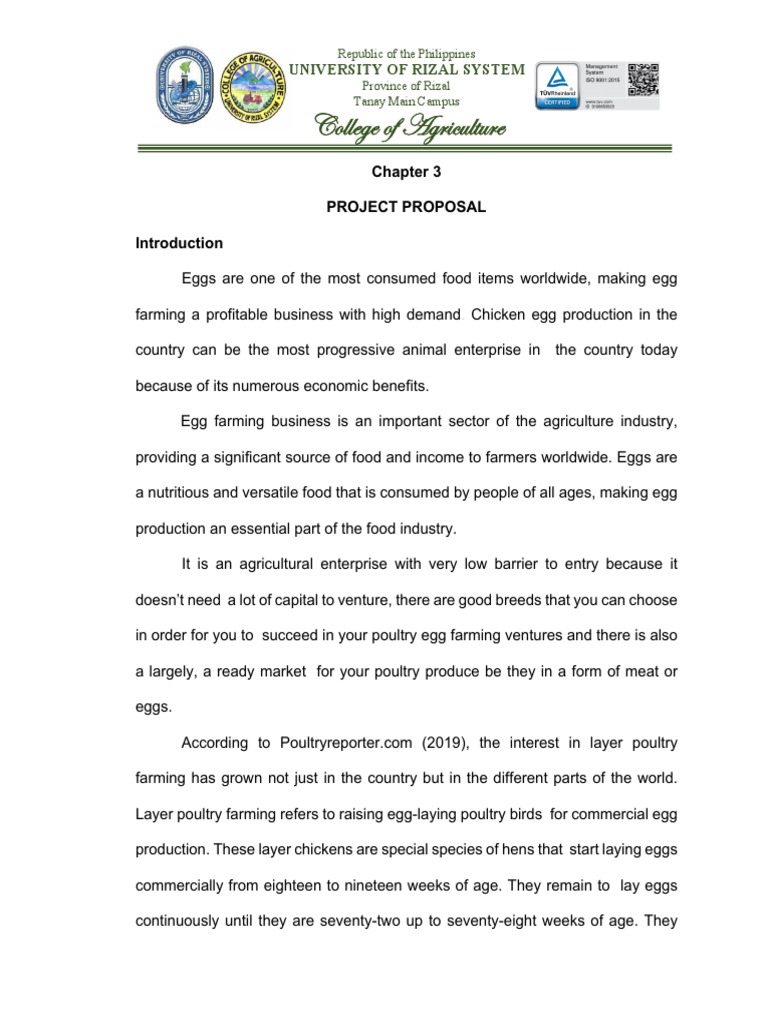 Chapter 3 - Project Proposal | PDF | Balance Sheet | Poultry
