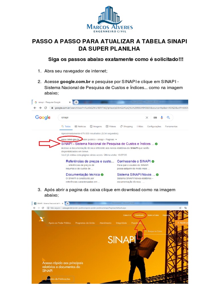 Atualização da Tabela SINAPI 2024 | PDF | Computadores