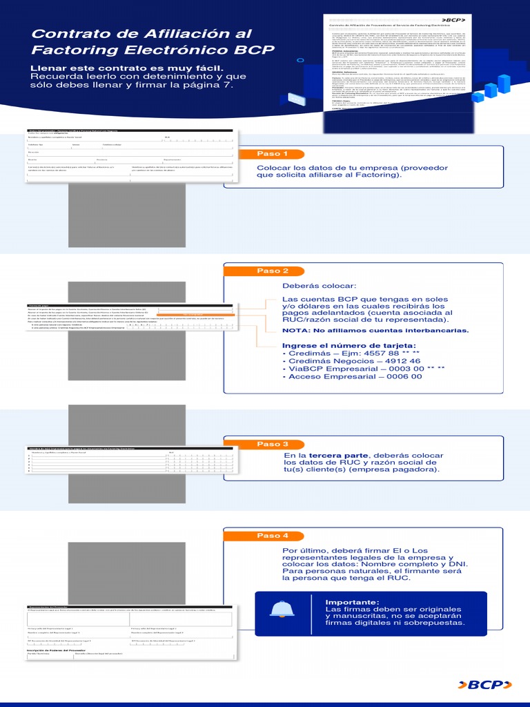 Guía - Llenado - Contrato - FactoringElectrónico BCP | PDF