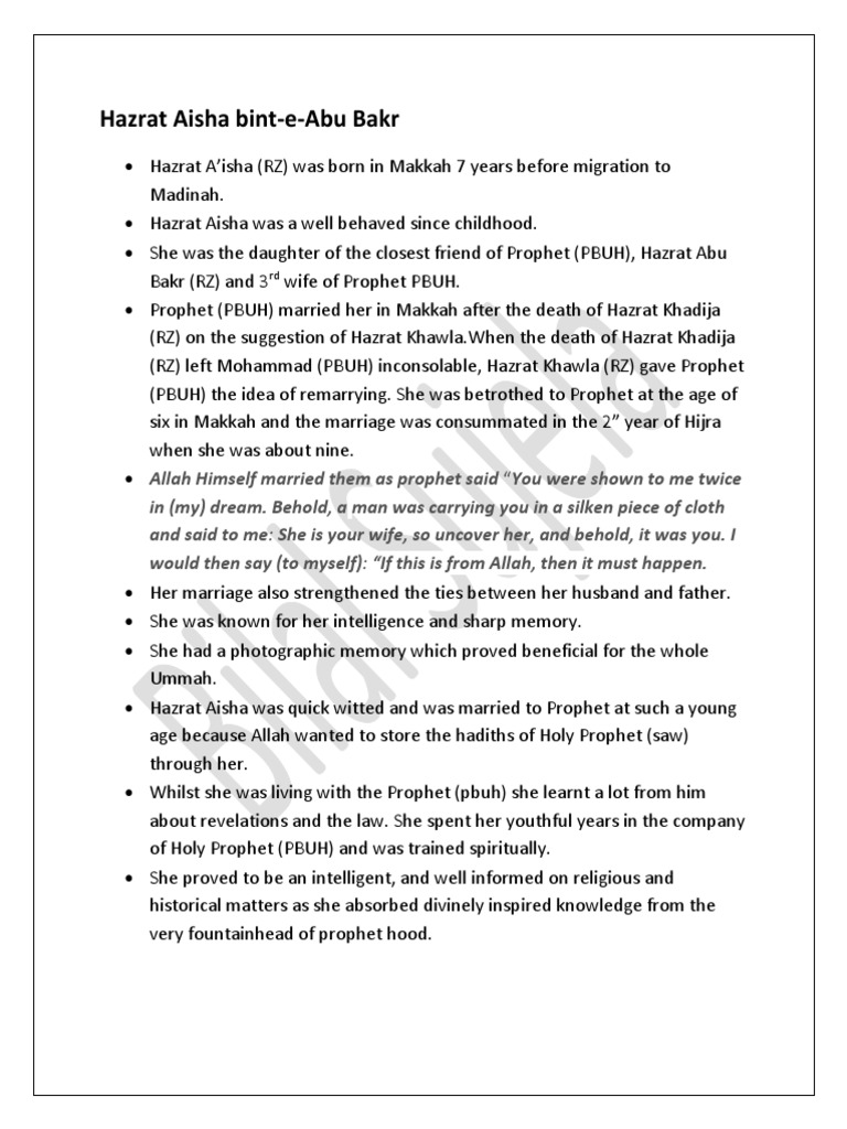 Hazrat Aisha (RZ) | PDF | Muhammad | Knowledge