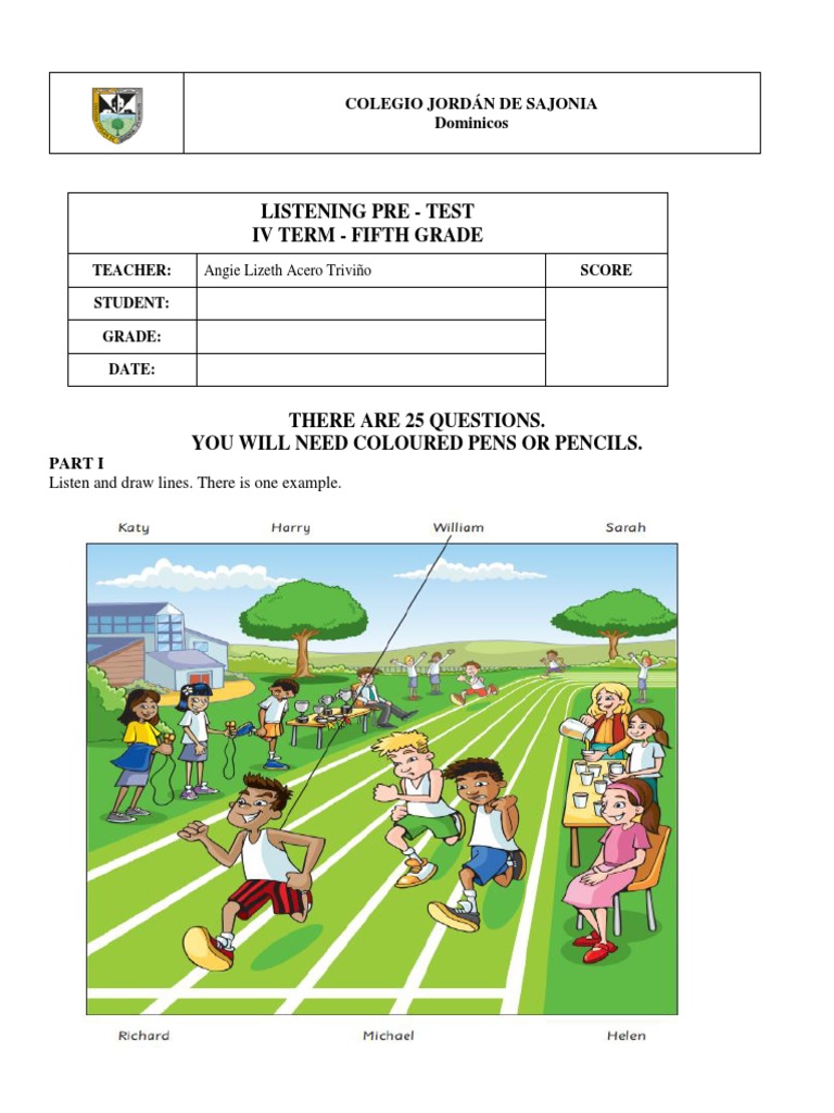 Fifth Grade Listening Pre-Test Guide | PDF