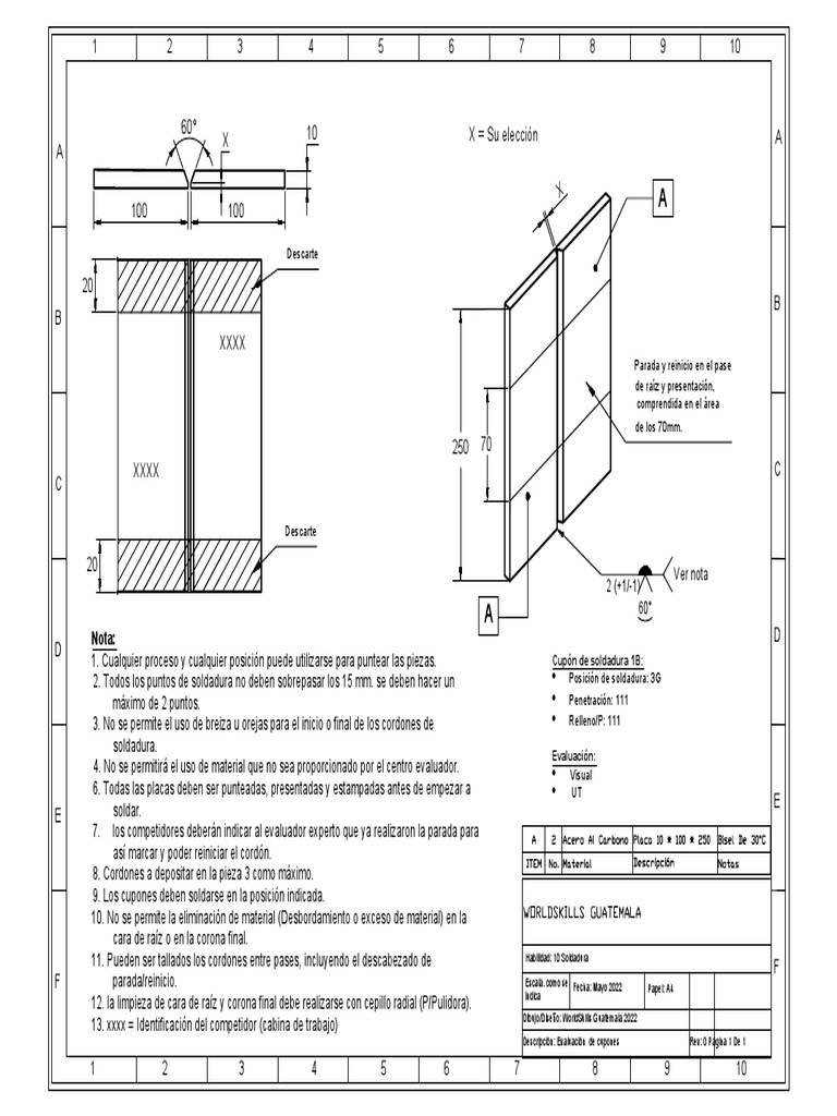 Cupon Junta en V 10 3G-Regional-22 | PDF | Soldadura | Construcción
