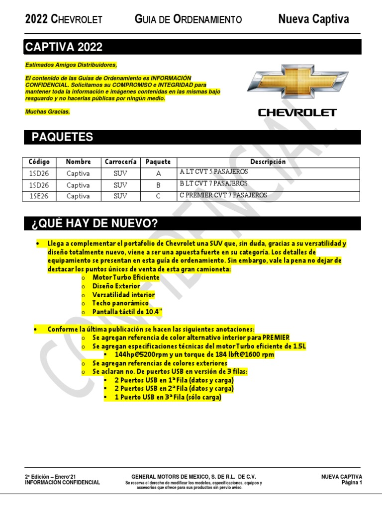 2022 Captiva | PDF | Color | Vehículos
