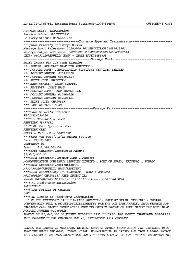 Swift Copy Communication Consultancy Services LTD | PDF | Transmission ...