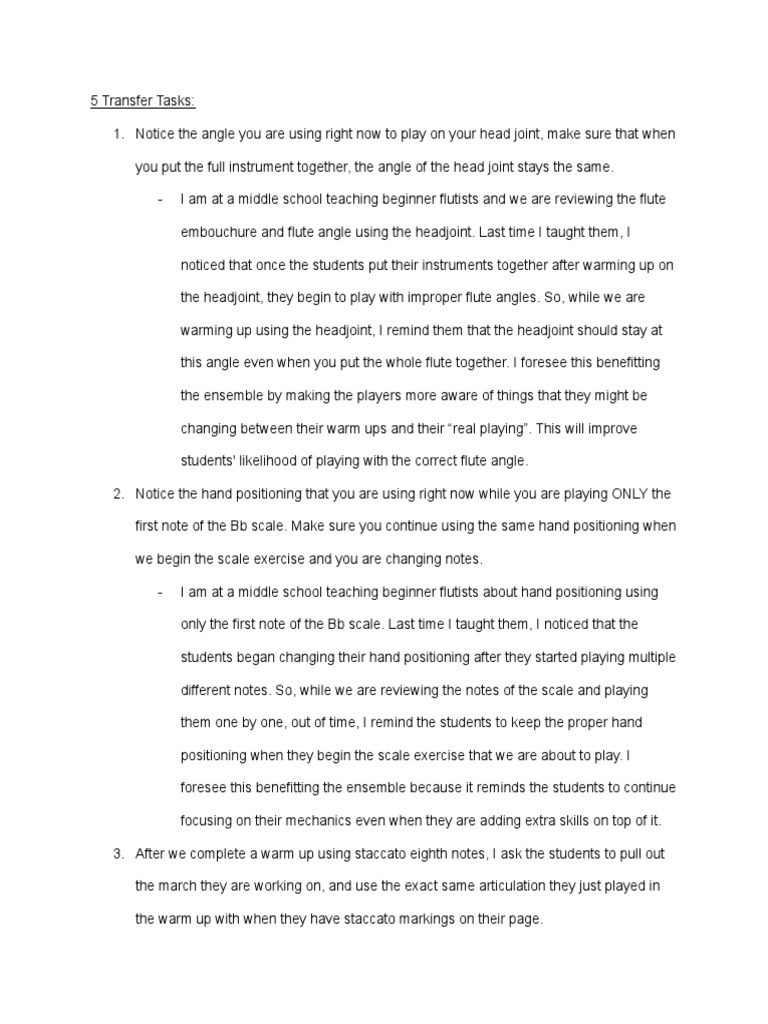 Trudell - Teaching For Transfer | PDF | Flute