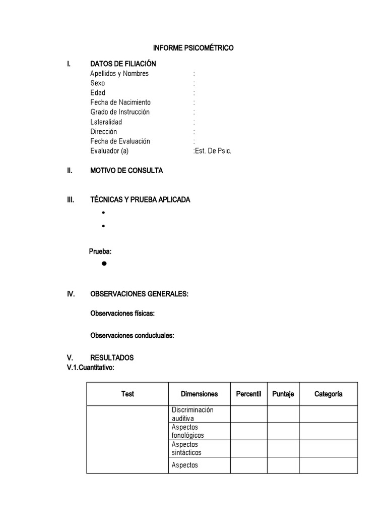 Plantilla de Informe Del Elo | PDF