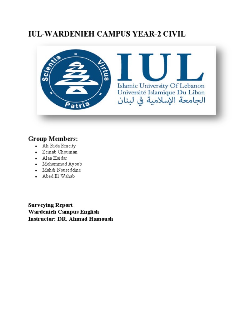 Iul-Wardenieh Campus Year-2 Civil: Group Members | PDF | Metrology ...