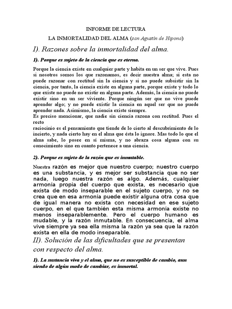 La Inmortalidad del Alma | PDF | Alma | Inmortalidad