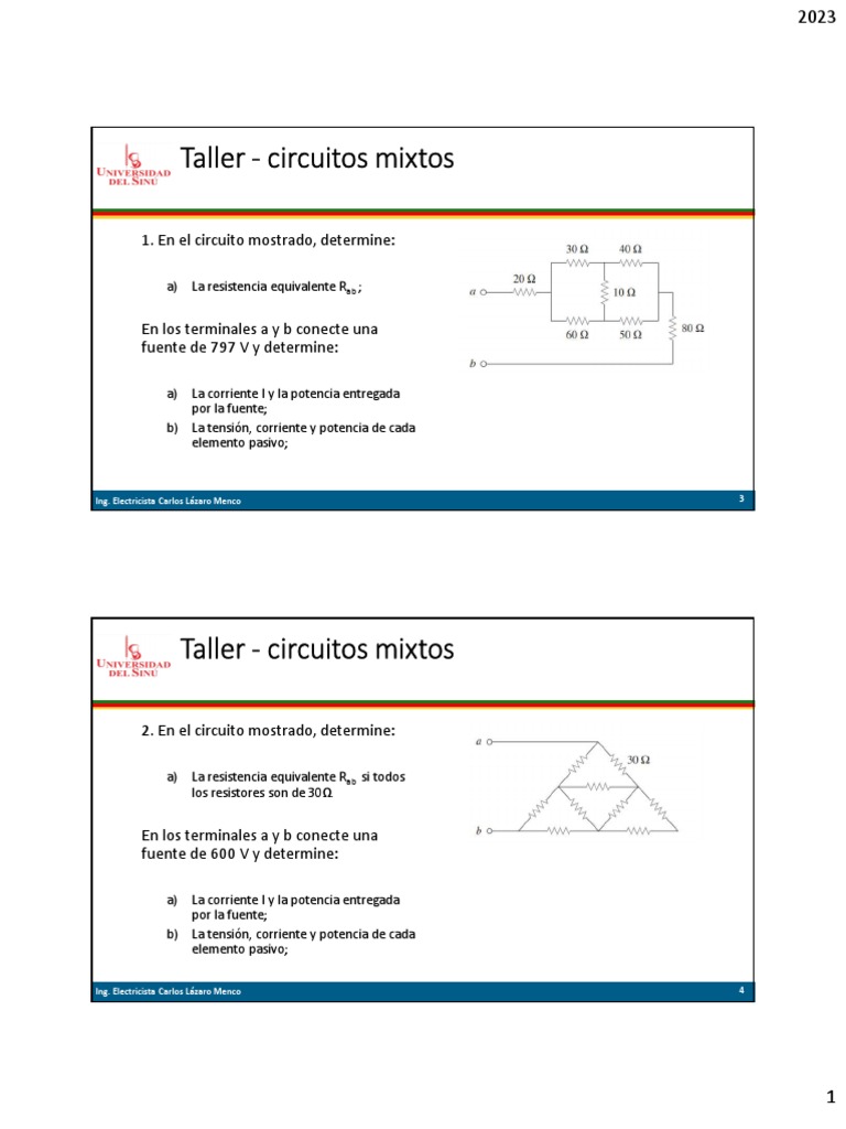 Taller - Circuitos Mixtos | PDF