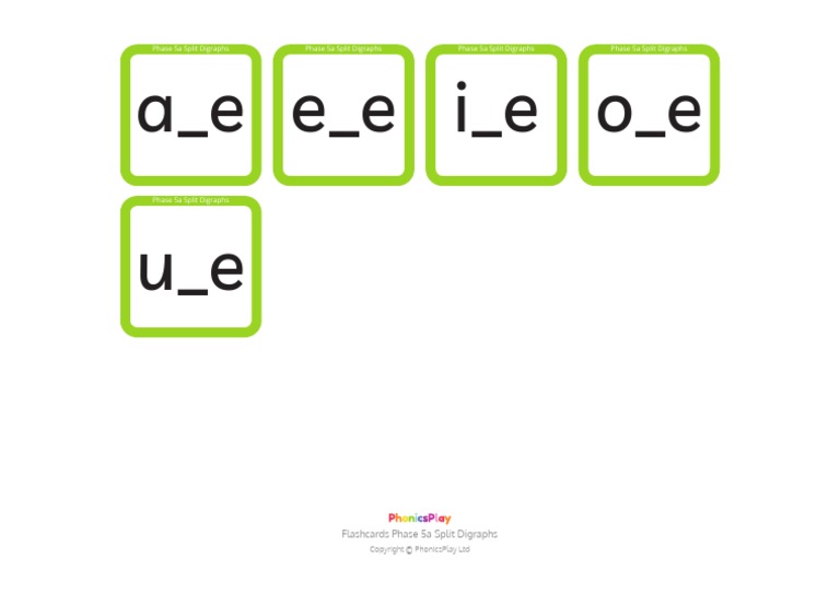 Printables Flashcards Phase5a Split Digraphs | PDF