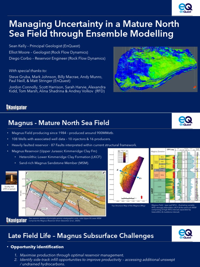 EnQuest - Managing Uncertainty in A Mature North Sea Field Through Ensemble Modelling | PDF ...