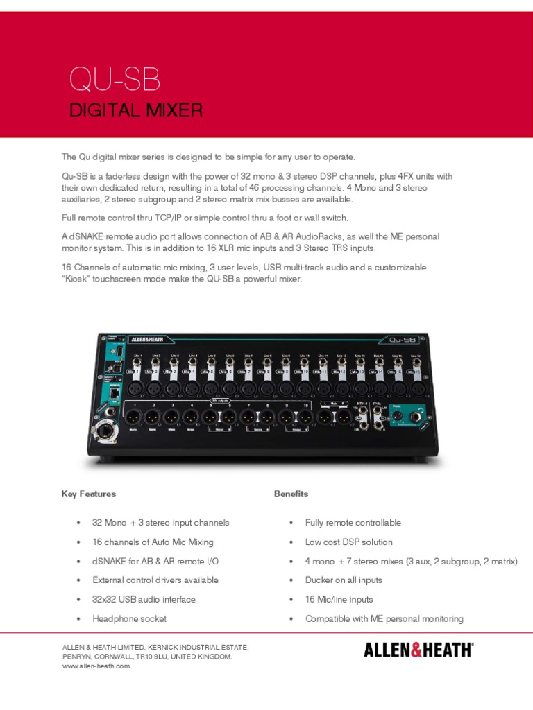 Qu SB Cut Sheet | PDF