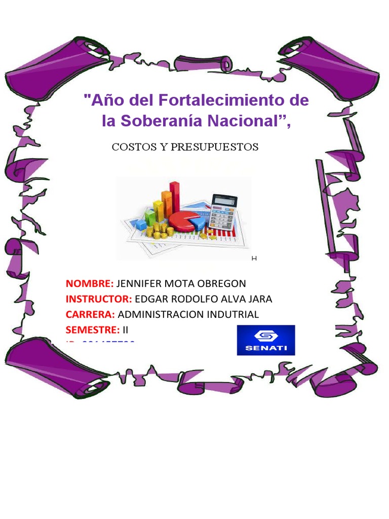 Tarea N°2 Costos de Producción1 Jennifer Mota Obregon... | PDF | Costo ...