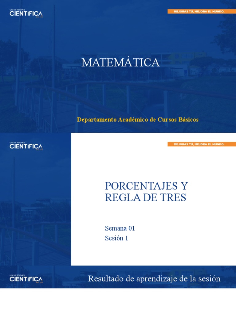 Matemática - Sem-01 - Sesión-01 - 2023-1 - Porcentajes y Regla de Tres | PDF | Matemáticas ...