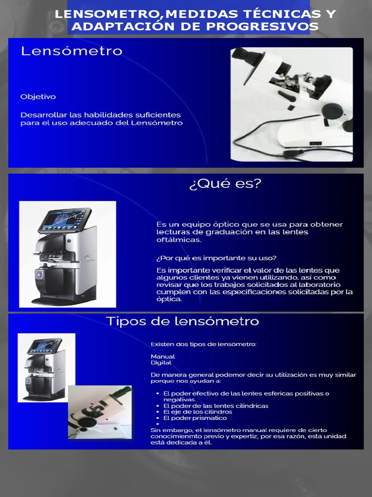 Infografía Lensómetro, Medidas Técnicas y Adaptación de Progresivos | PDF