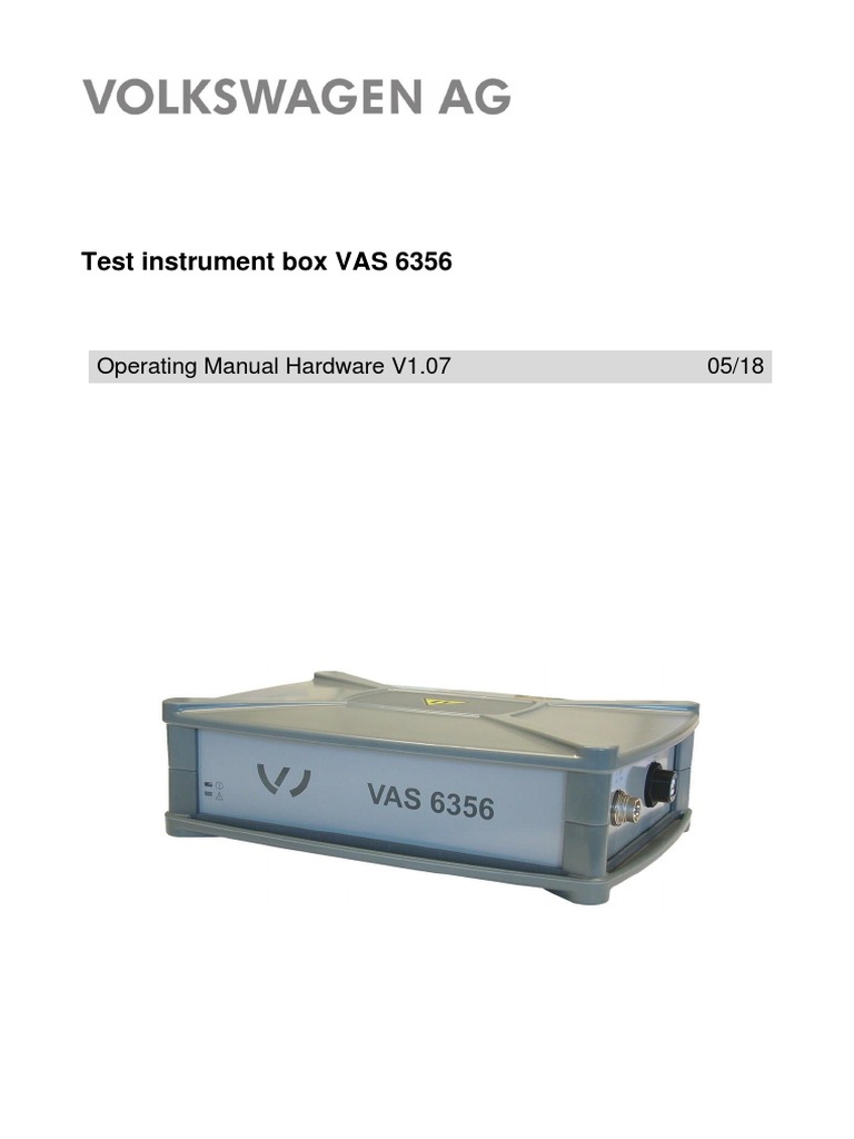User Manual AVL DiTEST VAS6356 V107 | PDF | Electrical Connector ...