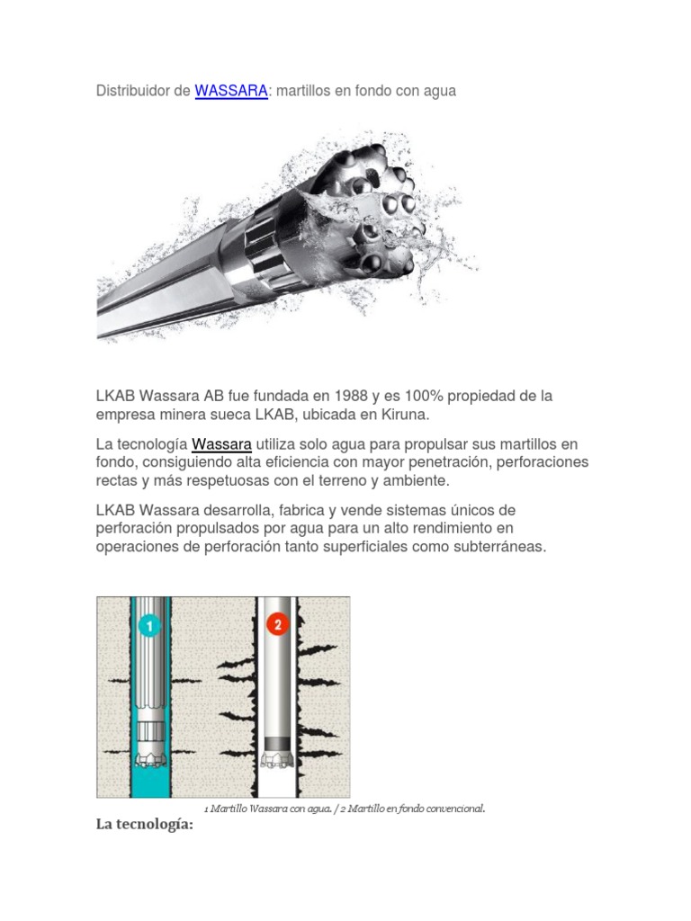 Tecnología de Perforación Wassara con Agua | PDF
