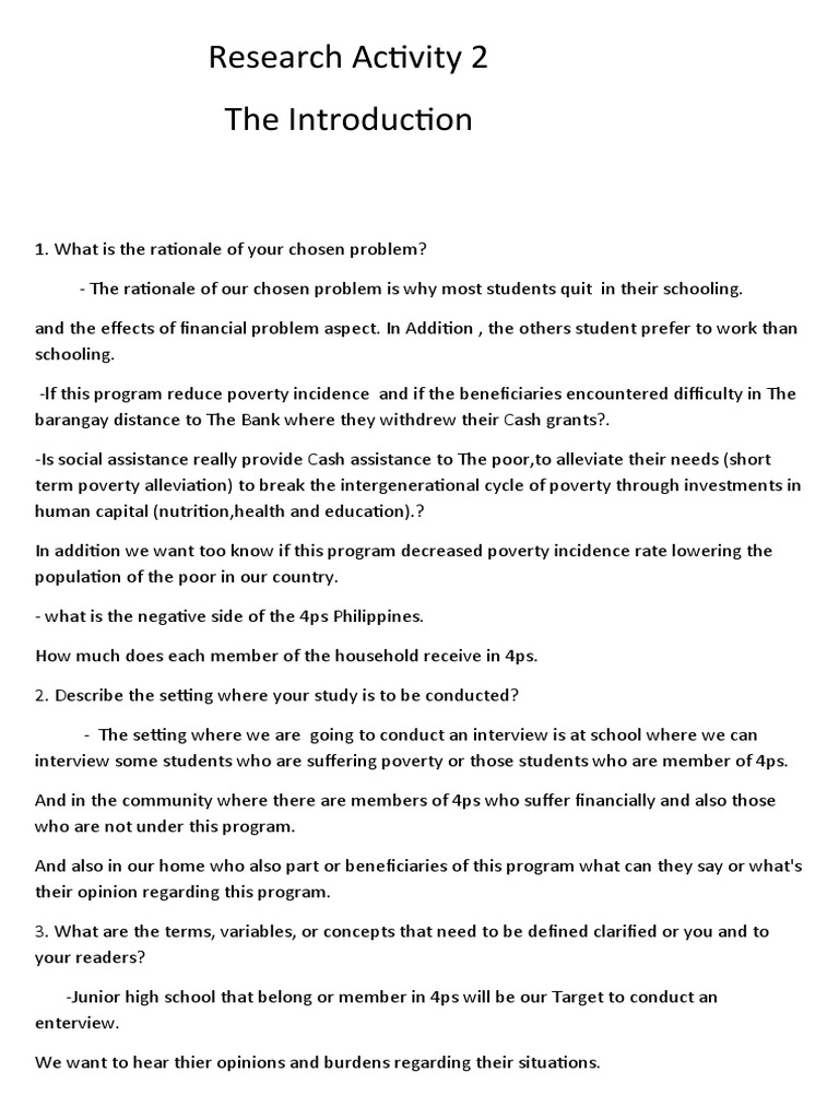 Research Activi-WPS Office | PDF | Poverty | Poverty & Homelessness