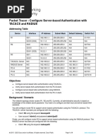 7.4.9 Packet Tracer - Configure Server Based Aaa With Tacacs and Radius | PDF