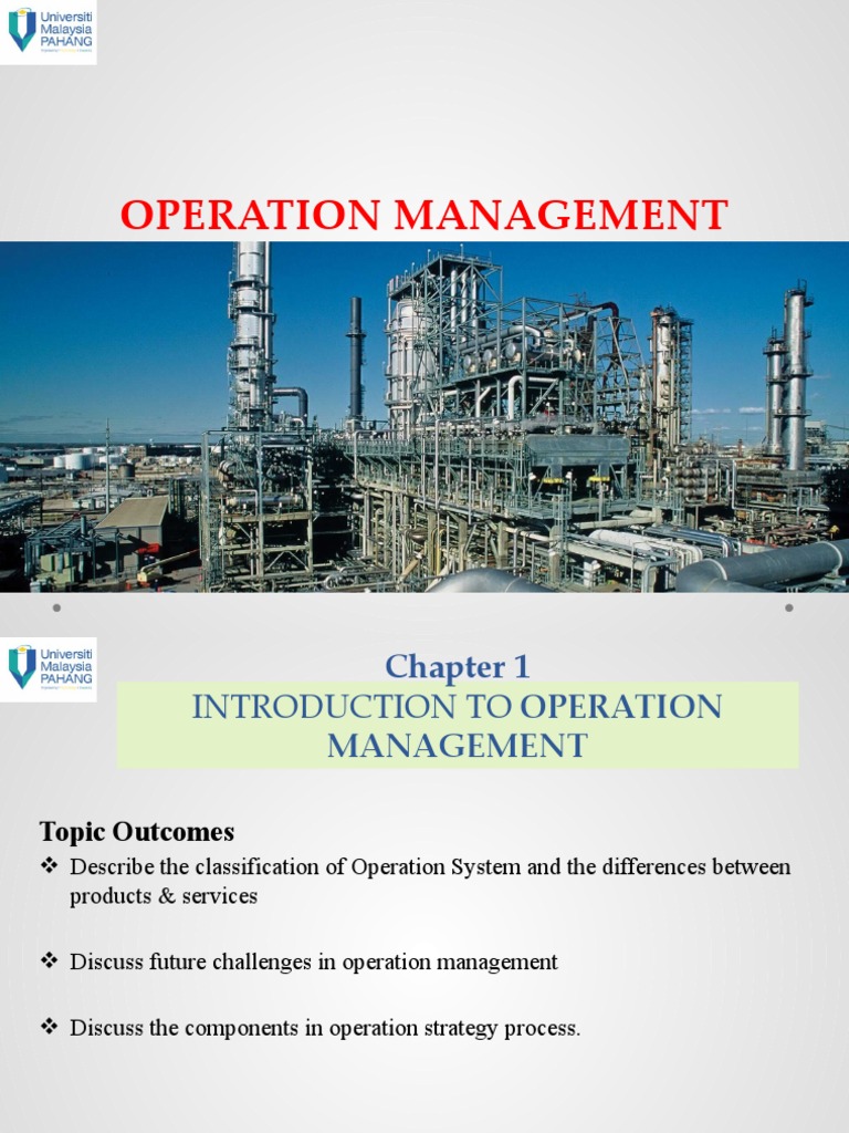 Note Pdtmog - Operations Management Chapter 1 | PDF | Strategic Management | Supply Chain