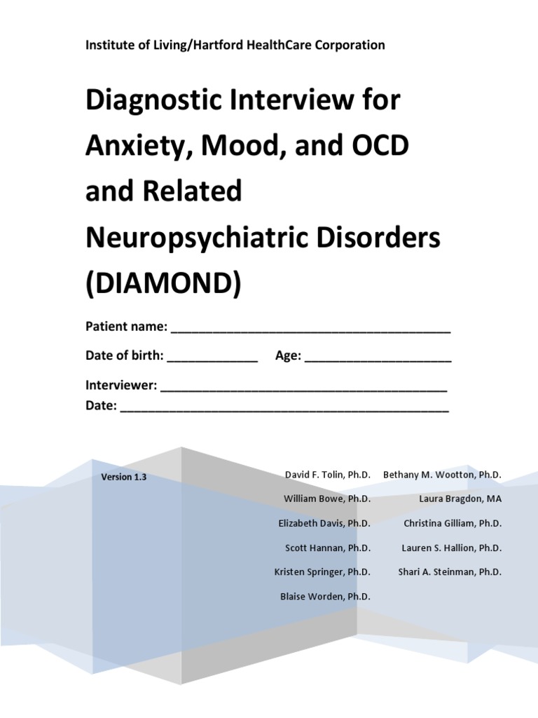 Diagnostic Interview For Anxiety, Mood, and OCD and Related ...