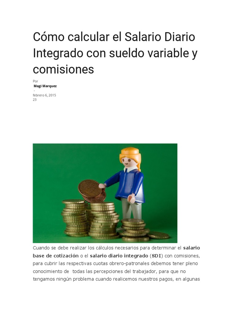 Cómo Calcular El Salario Diario Integrado Con Sueldo Variable y ...