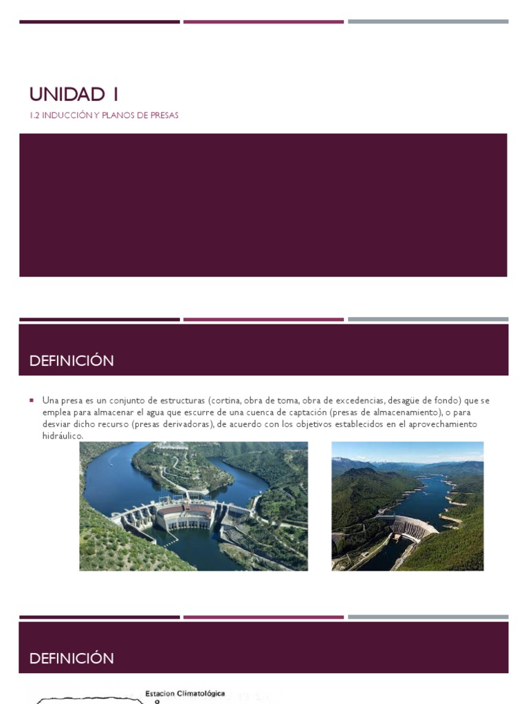 Unidad 1 Presas | PDF | Represa | Reservorio