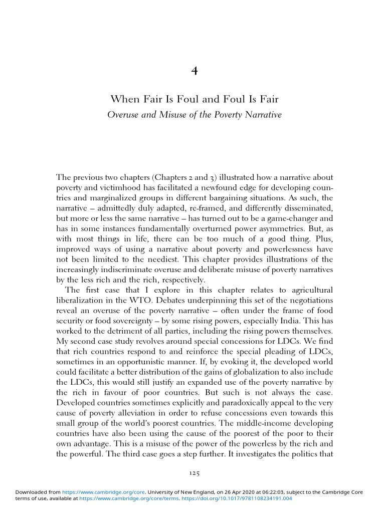 When Fair Is Foul and Foul Is Fair: Overuse and Misuse of The Poverty ...