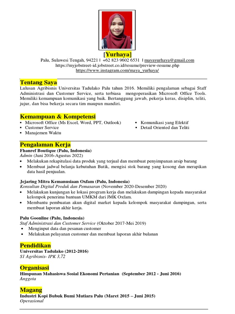 Curriculum Vitae | PDF | Karier & Perkembangan
