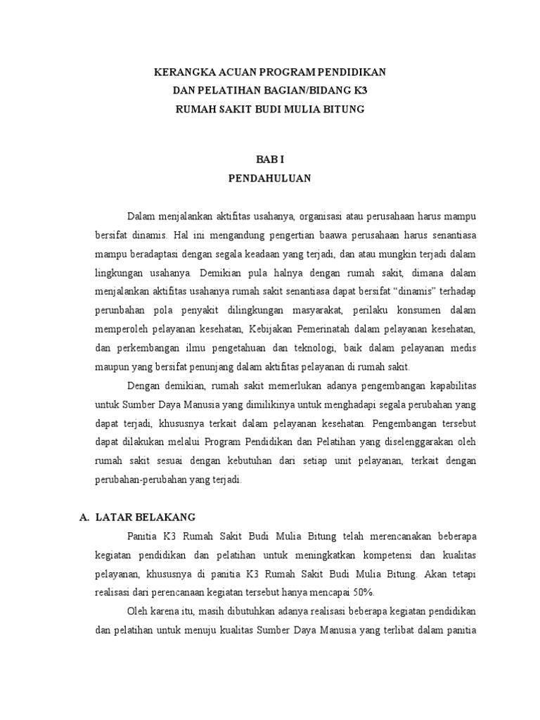 Program Pelatihan MFK | PDF