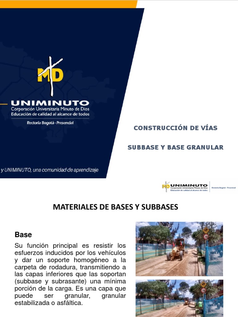 Presentación 7. Construcción de Vías - Subbase y Base Granular | PDF | Roca (geología ...