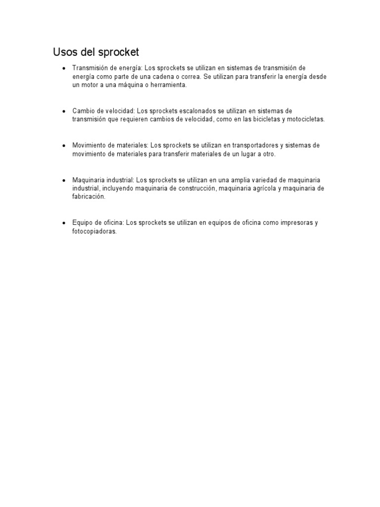 Usos Del Sprocket | PDF