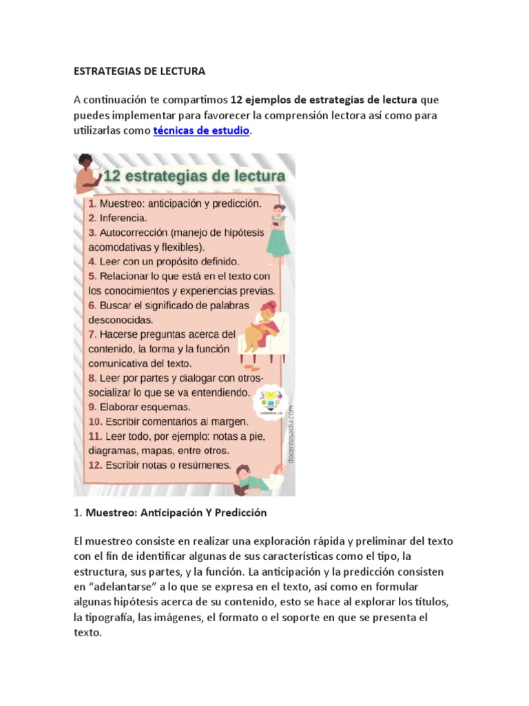 12 Estrategias para Mejorar la Lectura | PDF | Sumario abstracto ...