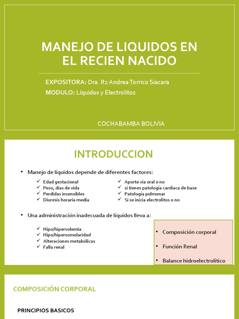 1 Liquidos en El Recien Nacido | PDF | Agua | Líquidos