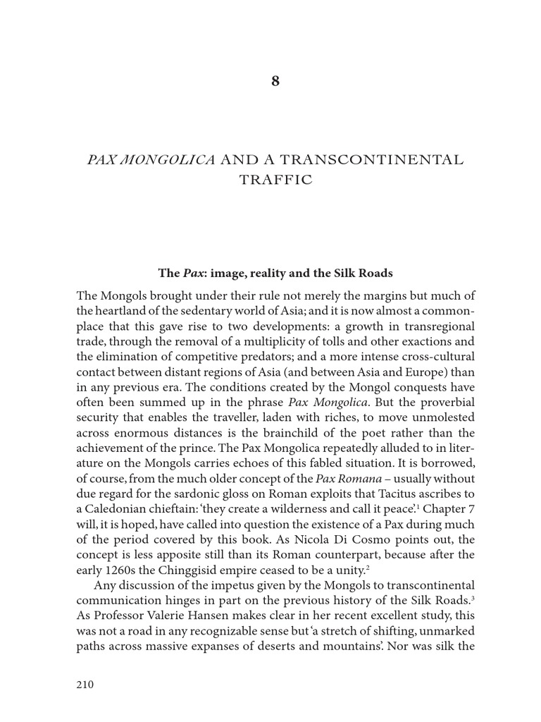 (Peter Jackson) "Pax Mongolica and A Transcontinental Traffic" in The ...