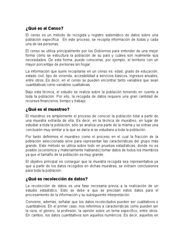 Qué es el Censo | PDF | Población | Censo