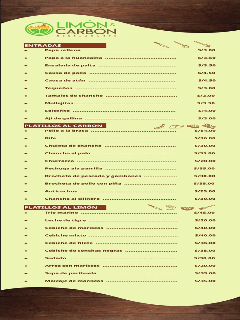 MENÚ | PDF | Mariscos | Cocina occidental