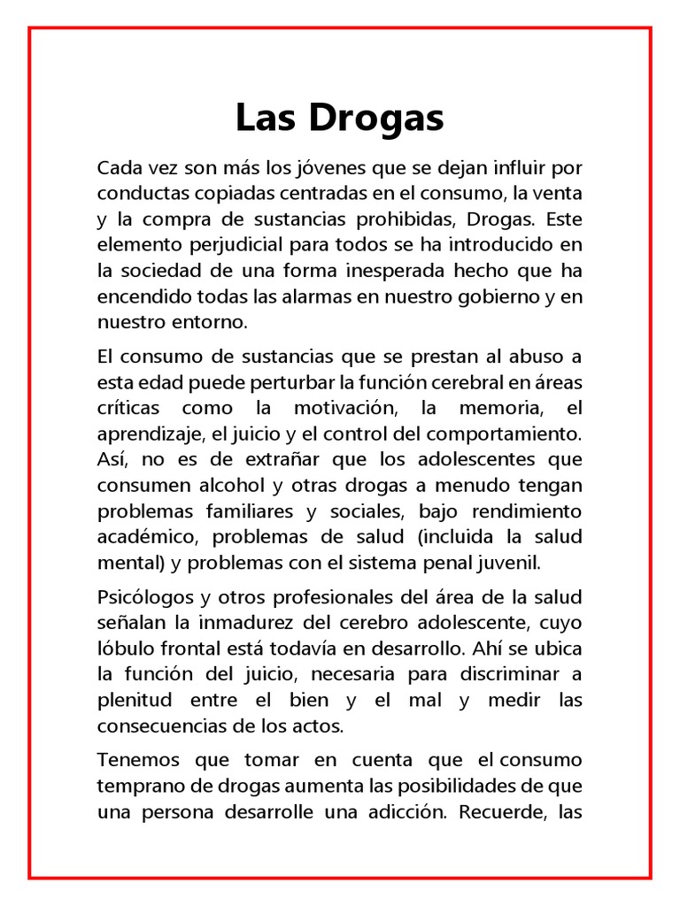 Las Drogas ARTICULO DE OPINION | PDF