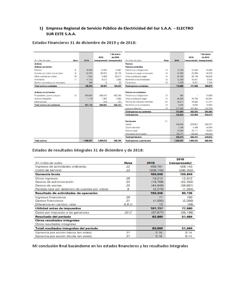 Estados Financieros | PDF