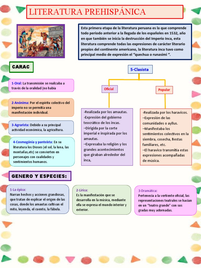Literatura Prehispánica: Carac Terist | PDF | Imperio Inca