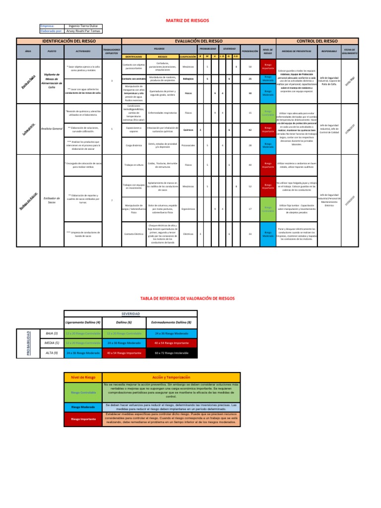 Ejemplo 2 Matriz de Riesgos | PDF | Medicina CLINICA