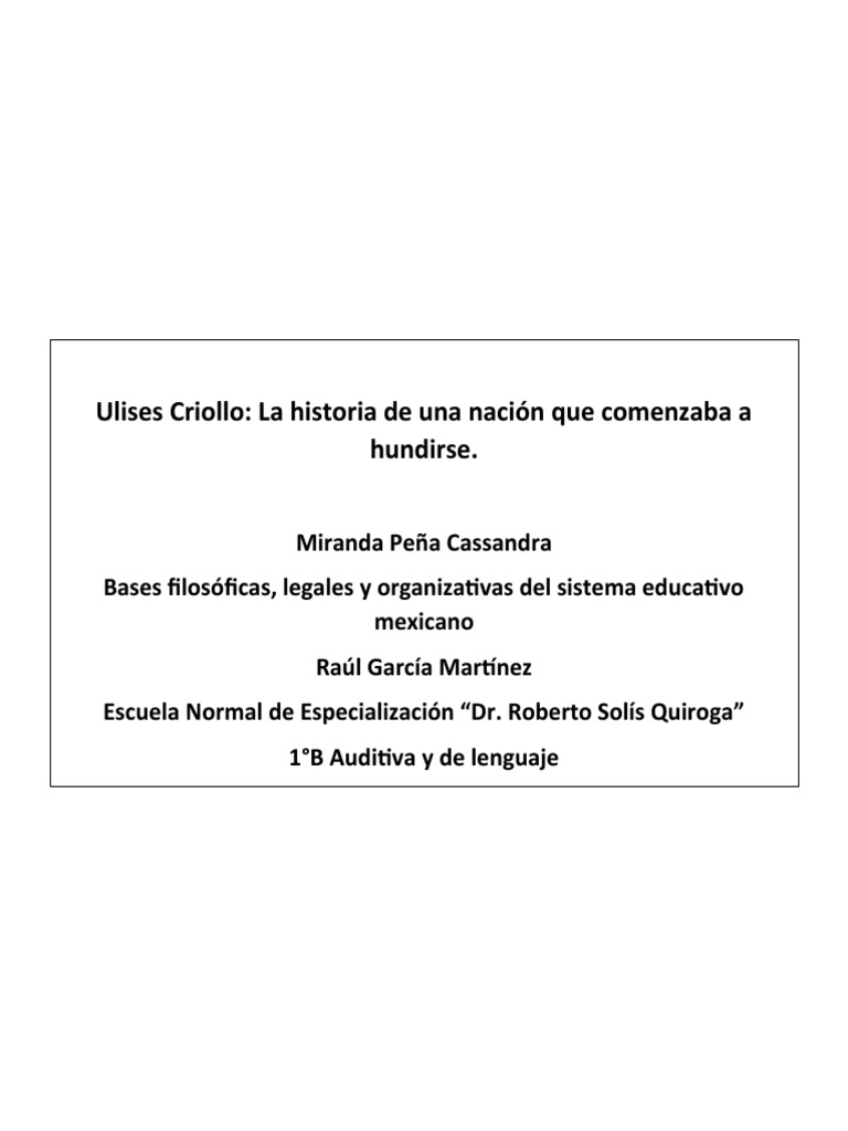 Ensayo-Ulises Criollo | PDF | México
