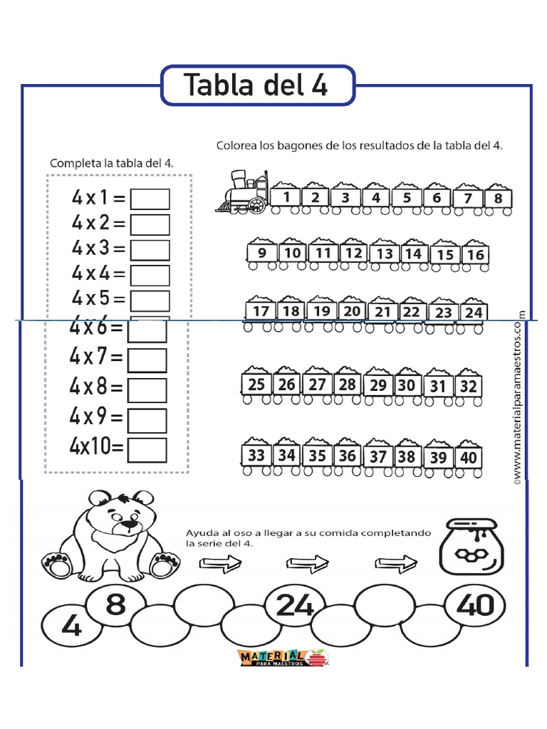 Tabla Del 4 | PDF