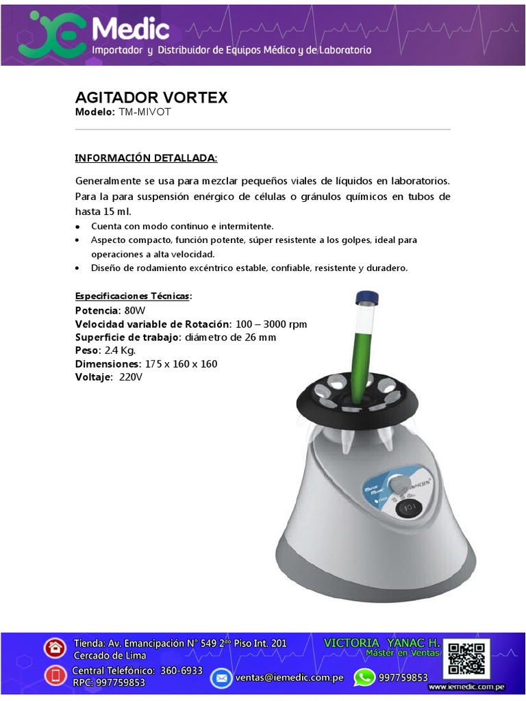 Agitador Vortex Mivot | PDF