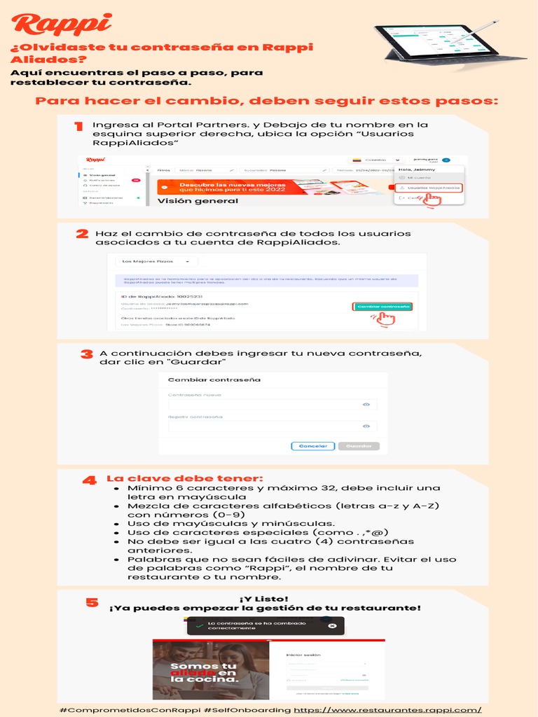 ¿Olvidaste Tu Contraseña en Rappi Aliados | PDF