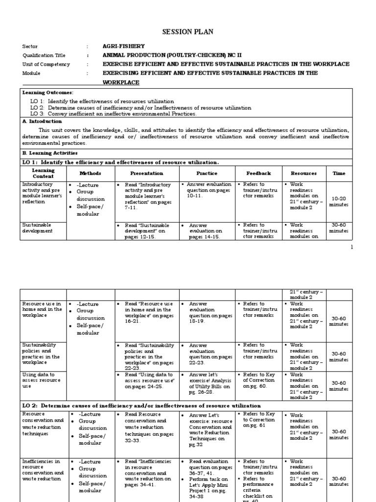 SESSION PLAN-Basic - UC-8 - Exercising-Efficient-and-Effective-Sustainable-Practices-in-the ...