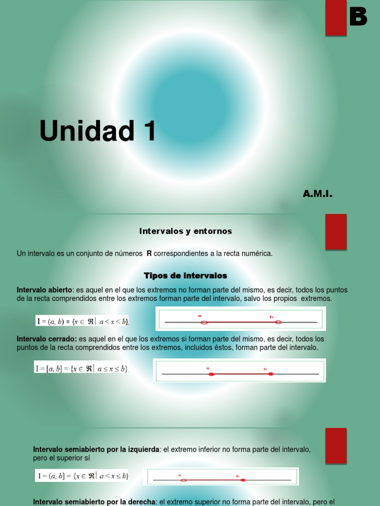 Intervalos y Entorno | PDF | Intervalo (Matemáticas) | Álgebra abstracta